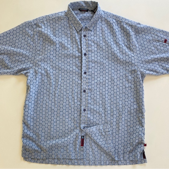 mecca | Shirts | Mecca Usa Shirt Xl Blue Button Front Honeycomb ...